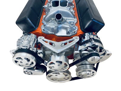 SBC Serpentine Pulley Conversion Kit ALT PS A/C Small Block Chevy 350 ...