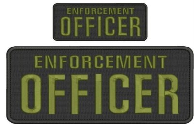 ENFORCEMENT Officer embroidery patches 4x10 and 2x5 hook on back od ...