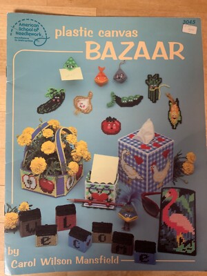Plastic Canvas Bazaar Crafts Pattern Booklet Veggie Magnets, Glass Case ...