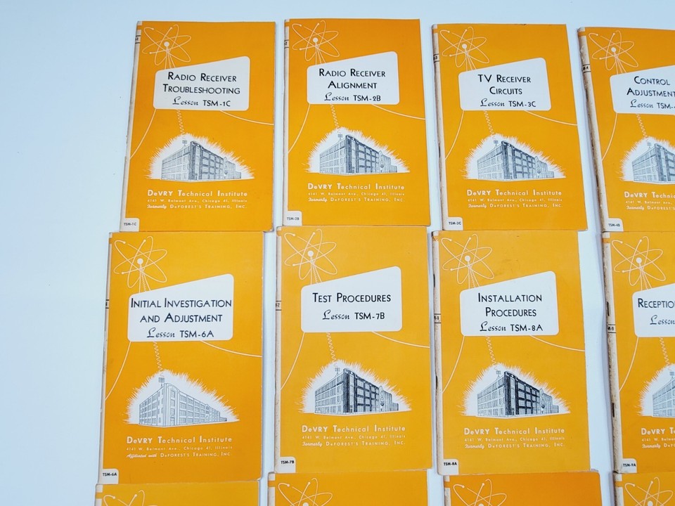 Vintage 1955 DeVry Technical Institute Electronics Course Books 20 ...