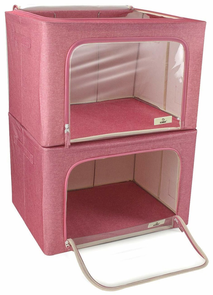 Large Storage Bag Box Foldable Stackable Organizer Bins for Clothes ...