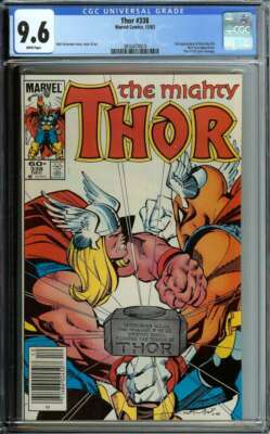 THOR #338 CGC 9.6 WHITE PAGES // NEWSSTAND 2ND APP BETA RAY BILL MARVE ...