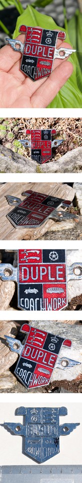 VINTAGE ENAMEL RADIATOR TRUCK / BUS. EMBLEM / BADGE # DUPLE GROUP ...