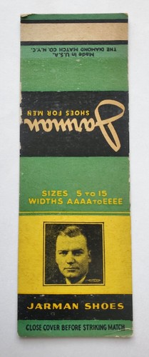 OLD SALESMAN SAMPLE MATCH BOOK COVER JARMAN SHOES FOR MEN NASHVILLE ...