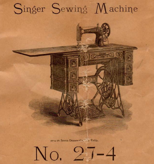 1903 Antique Manual Instruction No. 27-4 Singer Sewing Machine Form ...