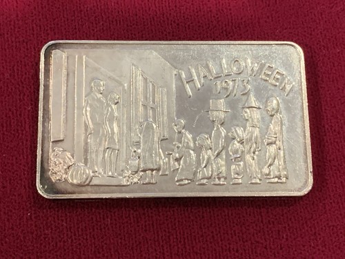 1973 Halloween (Hallows Eve) Trick Or Treat. 1 oz .999 Fine Silver Bar ...