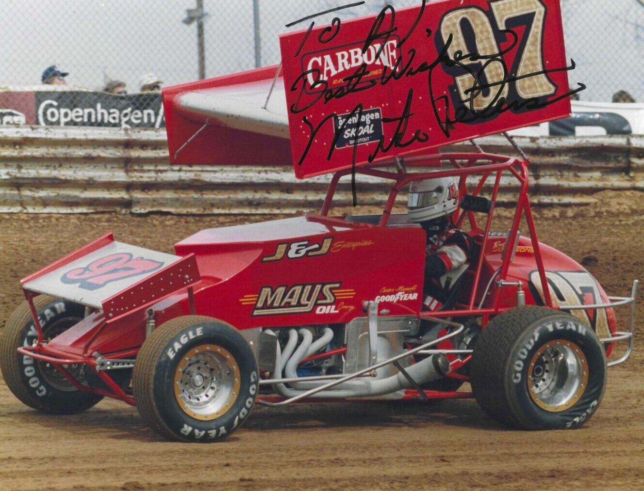 Autographed Mike Peters World of Outlaws Sprint Car Racing Photograph ...