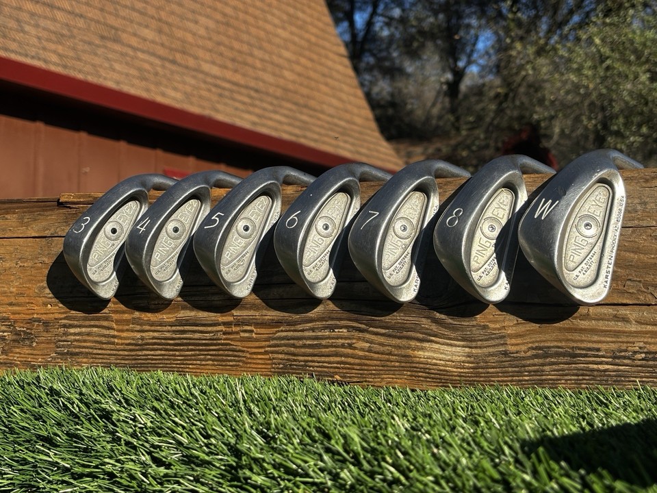 PING Eye 2 Black Dot Iron Set 3-W (no 9) Matching Serials RH Stiff ZZ ...