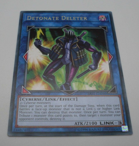 Yu-Gi-Oh Card - Detonate Deleter - Cyberse / Link / Effect - Blue ...