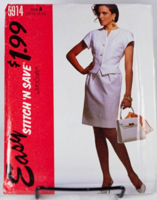 McCalls Sewing Pattern 5914 Two Piece Dress Top Skirt Misses Size 10-16 | eBay