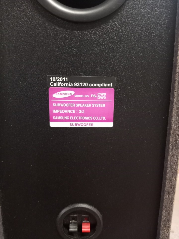 Samsung PS-DC2 & PS-CW0 DW0 Home Theater System Center Speakers & sub ...