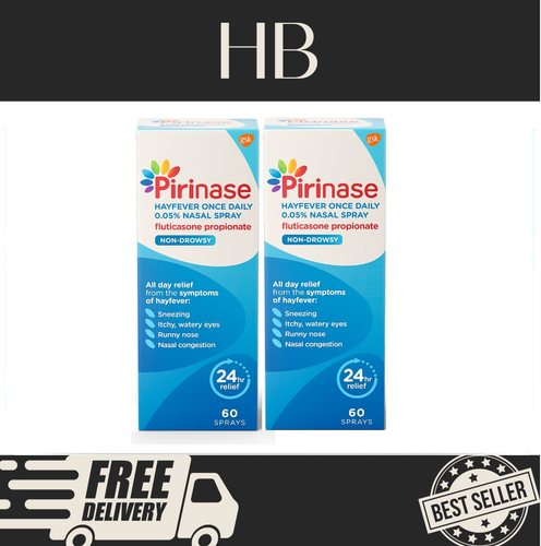 2x Pirinase Nasal Spray Hayfever Relief Adults -24H Relief-Non Drowsy ...