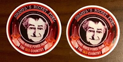 2-PACK RAT ROD HOT ROD STICKER GRANDPAS ROCKET FUEL VINTAGE RACING RAT ...
