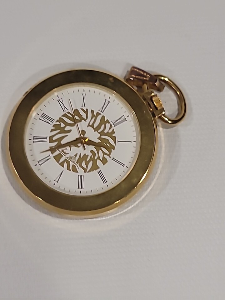 Anne Klein for Sutton Time Gold Tone Pocket Watch Lion Face Needs ...