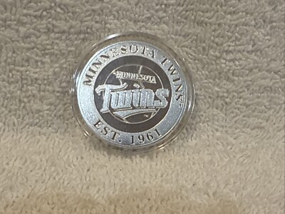 RARE Minnesota Twins Est. 1961 1 Troy Ounce .999 Silver Medallion/Coin ...