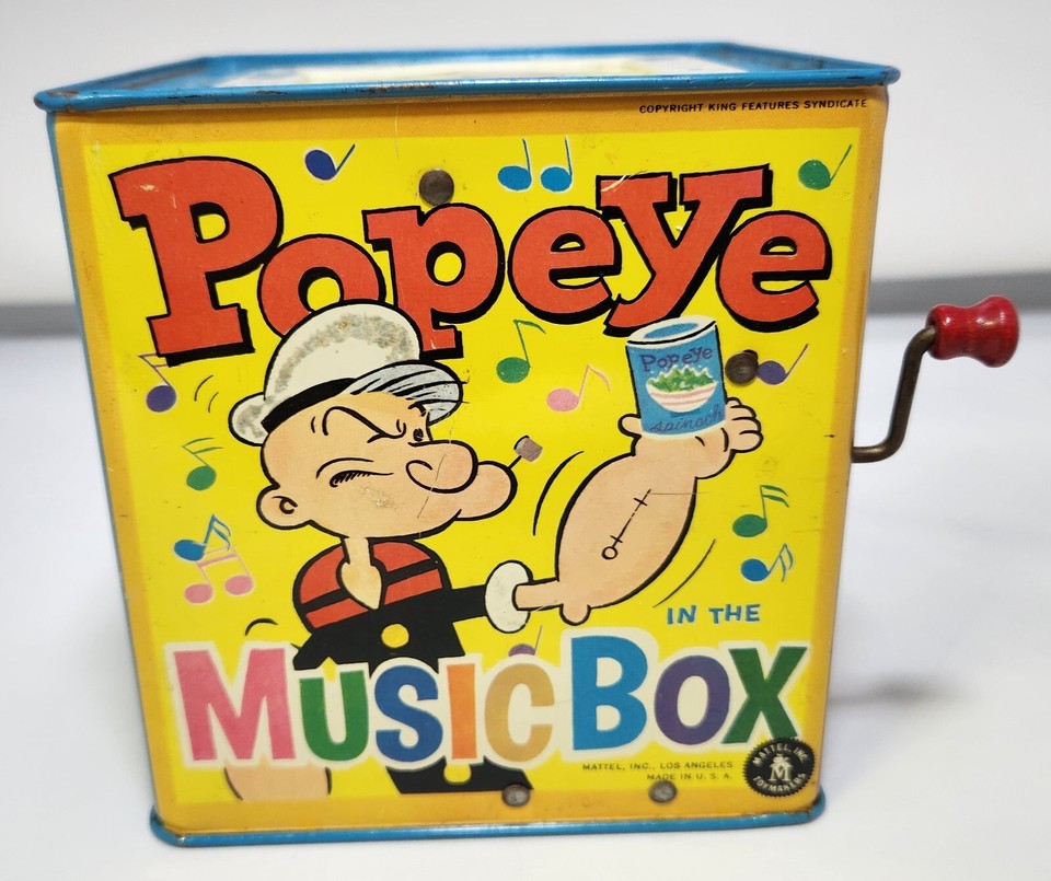 1950’s Mattel Popeye Music Box with Spinach Can | eBay