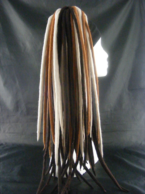 NATURAL BROWN MERINO WOOL ROVING DREADS FALLS STEAMPUNK | eBay