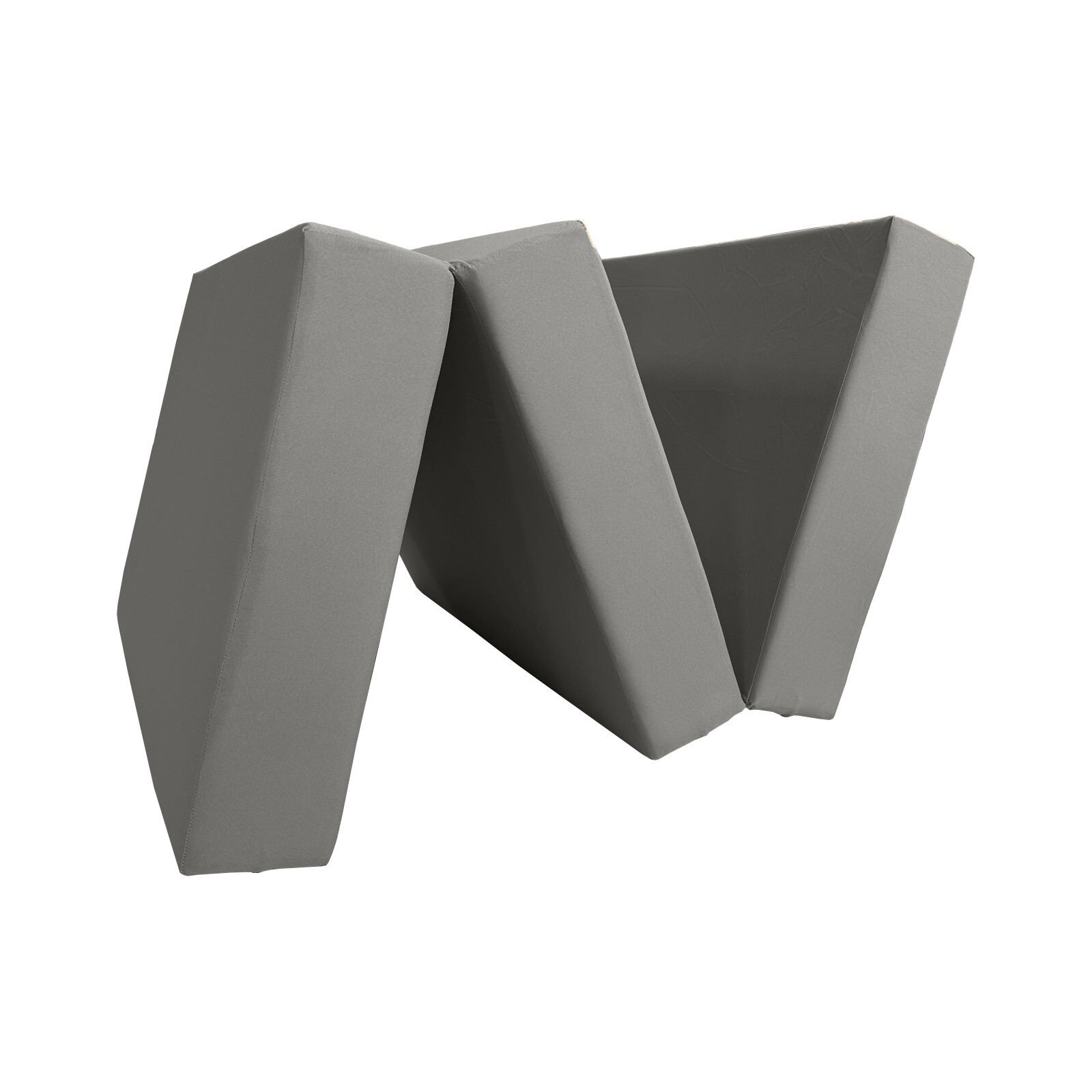 Twin Gray Trifold Foam Bed, Shikibuton, Folding Ottoman Mat 6 x 39 x 75 ...