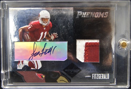 2004 DONRUSS LEAF LIMITED #201 LARRY FITZGERALD ROOKIE /150 PATCH AUTO ...