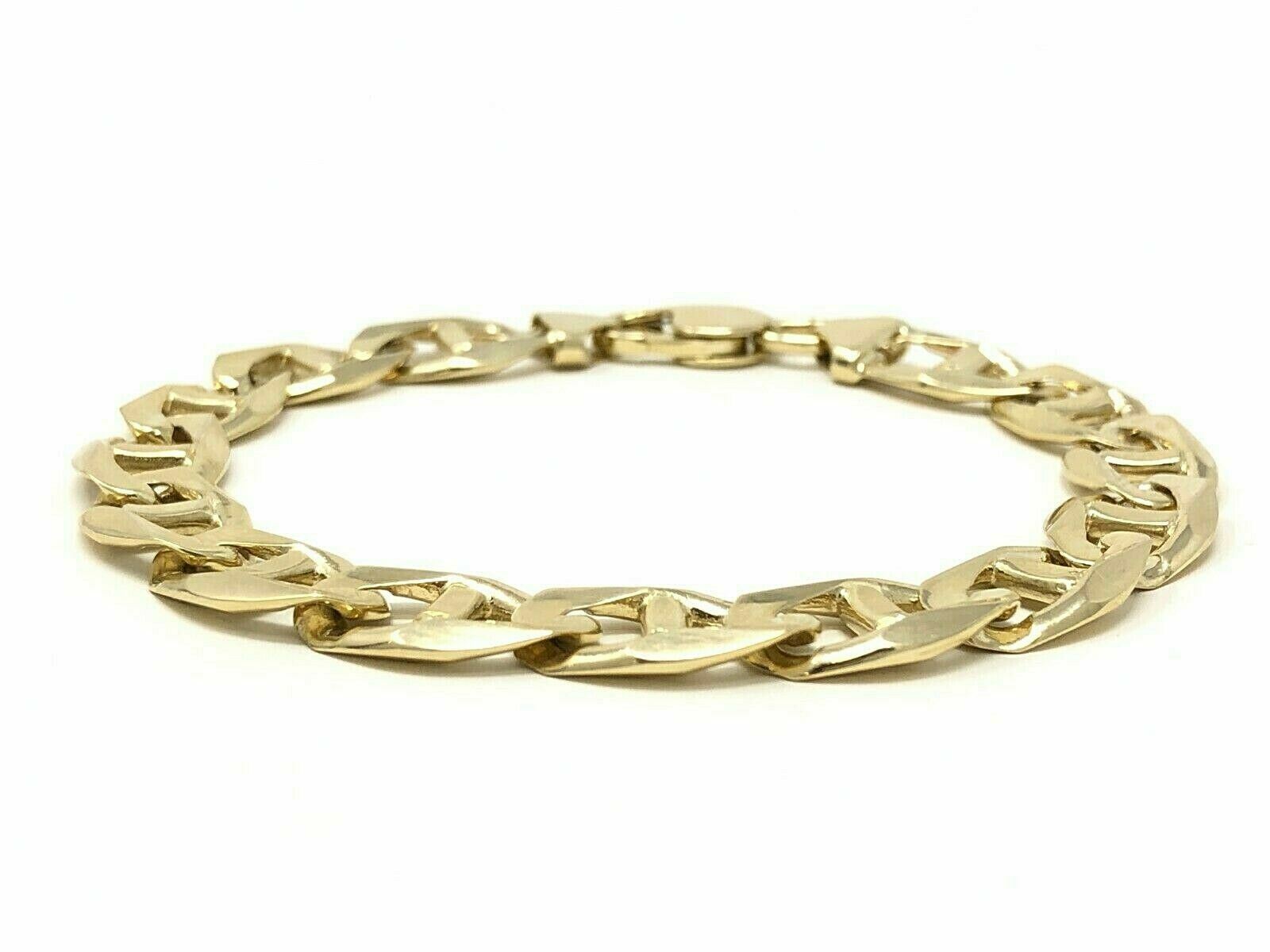 14k Yellow Gold Concave Mariner Gucci Style Chain Bracelet 8.5" 10mm 28 ...