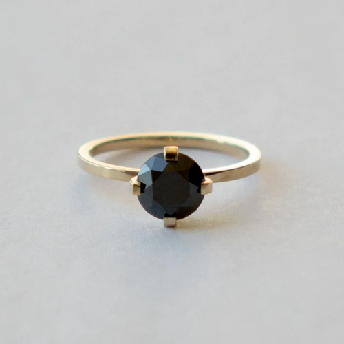 2Ct Round Cut Lab-Created Black Diamond Ring 14K Yellow Gold Plated | eBay