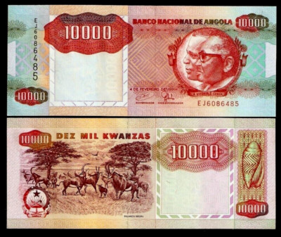 Angola 10000 KWANZAS P-131 1991 Antelope UNC Angolan World Currency ...