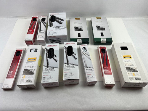 Lot Of 489 Mixed Sizes/Colors Office Depot & Fellowes Binding Combs ...