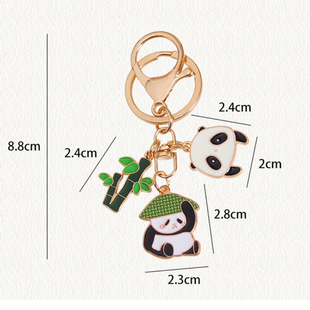 Cartoon Panda Metal Keychain Small Panda Key Pendant Panda Keyring Kids ...