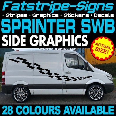 to fit MERCEDES SPRINTER SWB GRAPHICS STICKERS STRIPES RACE CAMPER VAN ...