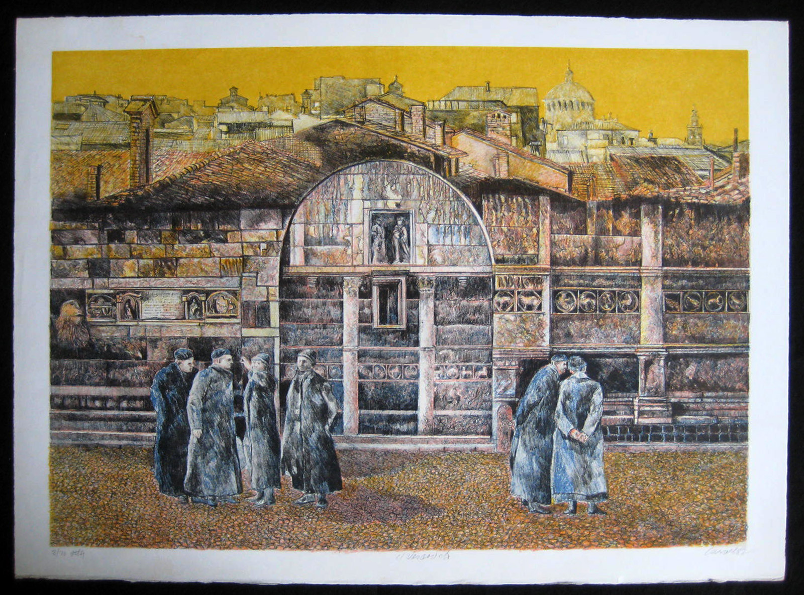 Robert Carroll "COLOPHON" Stone Lithograph Portrait of a City portfolio ...