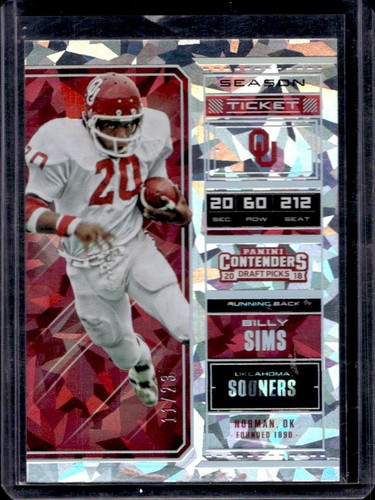 2018 Panini Contenders Draft Picks Billy Sims Cracked Ice #11/23 #11 | eBay