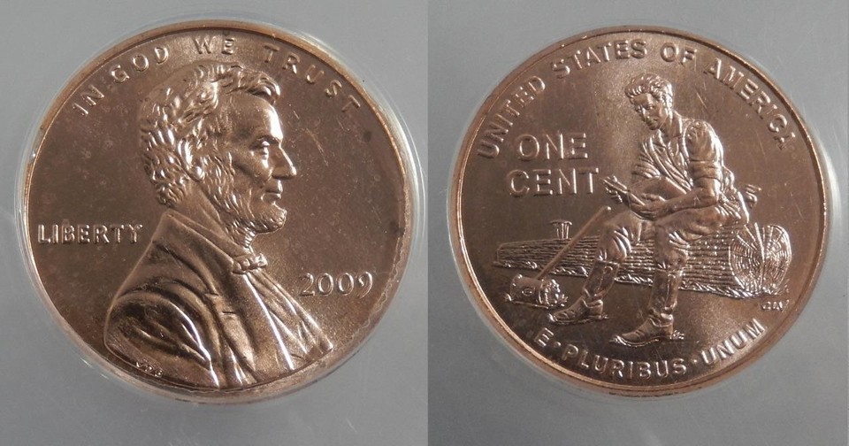 2009 ANACS Lincoln Formative Years Cent "Double Pinky" Error Coin SL062 ...