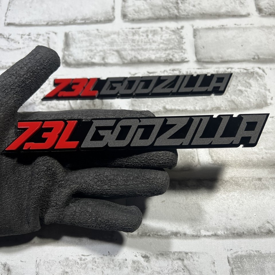 Fender Badges 2PCS 7.3L GODZILLA 3D Emblems for Ford Engine SUV Truck ...