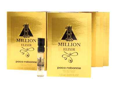 PACO RABANNE 1 MILLION ELIXIR 1.5ml .05fl oz x 10 COLOGNE SPRAY SAMPLE ...