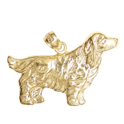 New 14k Yellow Gold Cocker Spaniel Dog Pendant | eBay