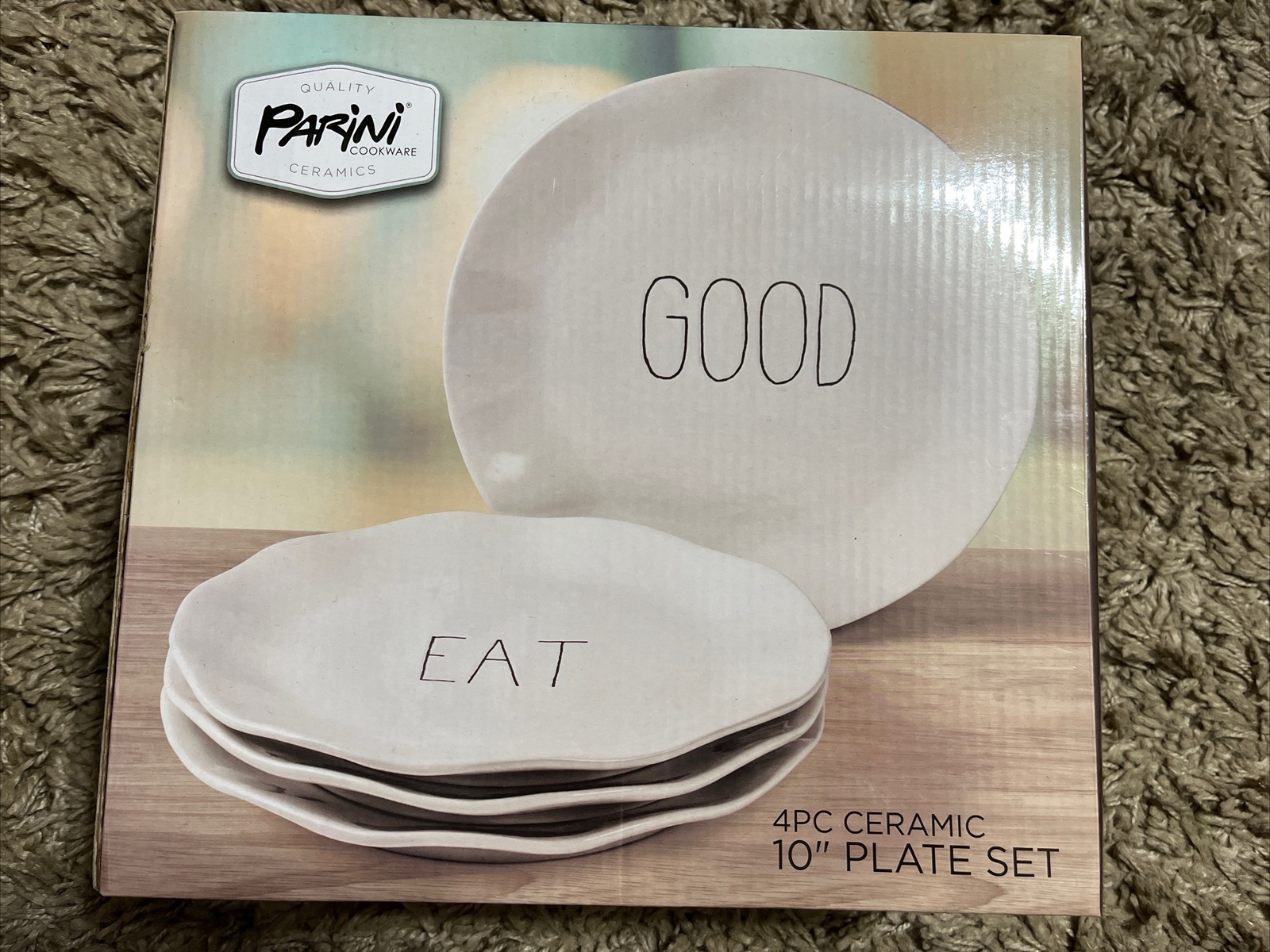 PARINI Rae Dunn Inspired 4 Pc 10" White Ceramic Plate Set for sale ...