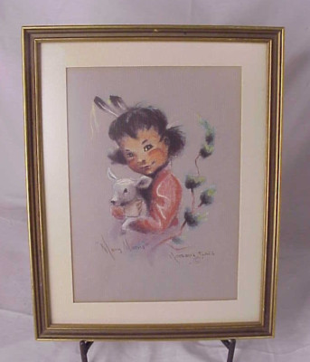 Framed Monteague Flagg Southwest Print MANY MOONS Size 8.50" by 10.75 ...