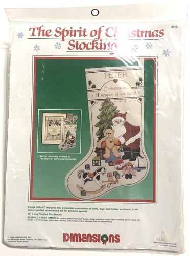 Vintage 1989 Dimensions Cross Stitch Kit 8370 Santa Christmas Is ...