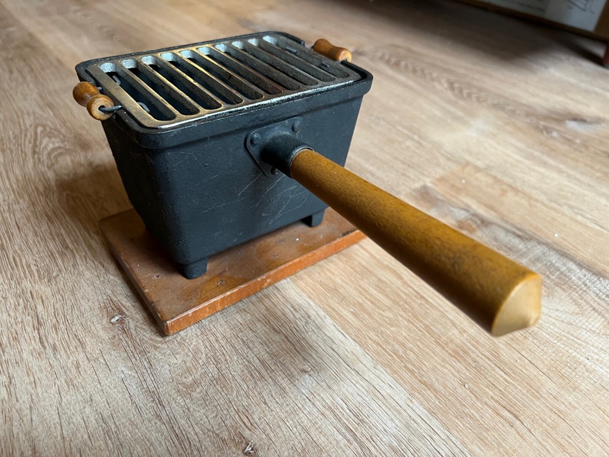Vintage Mini Hibachi Grill Cast Iron Japan Satay Tiki