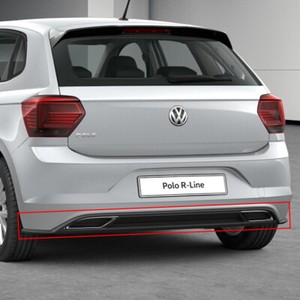 R-LINE REAR DIFFUSER Diffuser VW Polo 6 2G Original Volkswagen Retrofit ...