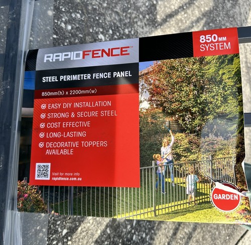 DIY Rapid Fence Steel Perimeter Panel 850mm(H) x 2200mm(W) DK Grey NEW ...