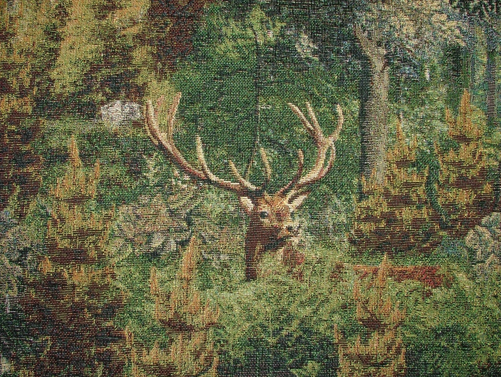 Forest Stags Tapestry Fabric Curtain Upholstery Cushion Blanket Throws ...