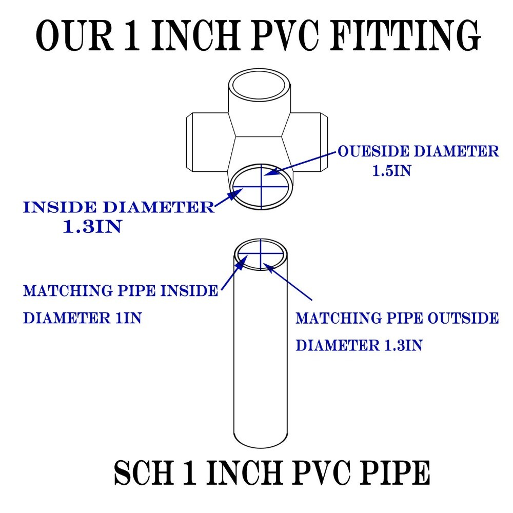8Pcs 1 Inch Pipe Fittings Furniture Grade Tees Conner Fittings Tent ...