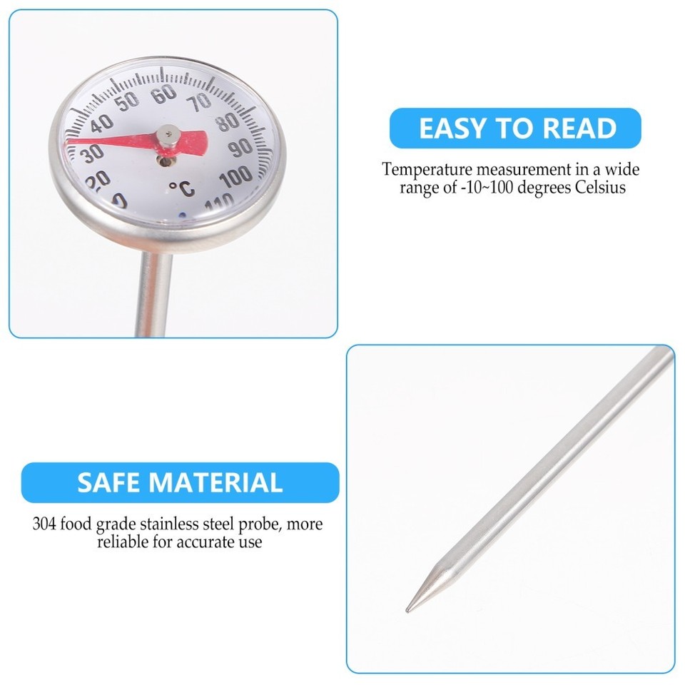 Kitchen Food Probe Thermometer Stainless Steel For Coffee Milk ...