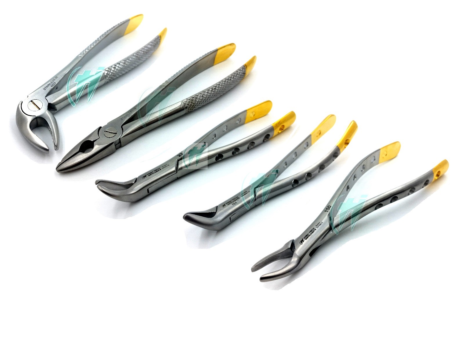 SET OF 5 PREMIUM GRADE DENTAL EXTRACTING EXTRACTION FORCEP #23,150,151 ...