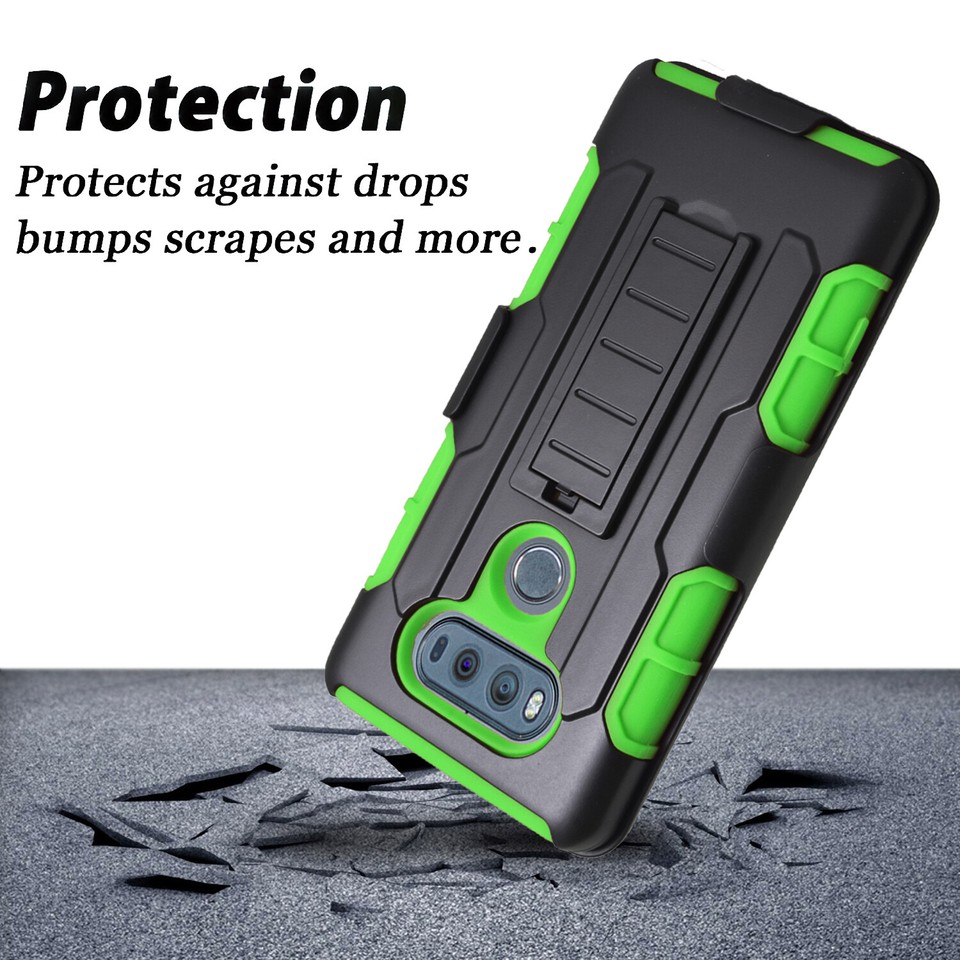 For LG V40 ThinQ Case Phone Cover Shockproof Heavy Duty+Tempered Glass ...