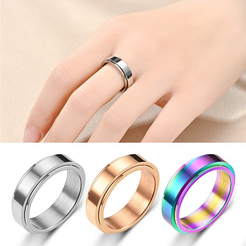 Fingerring Edelstahlringe Drehringe Pärchenringe Spinnerband Einfarbig ...