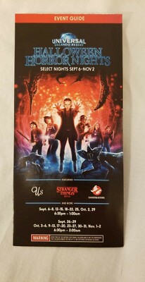 2019 HHN 29 Universal Studios Halloween Horror Nights Brochure Event ...