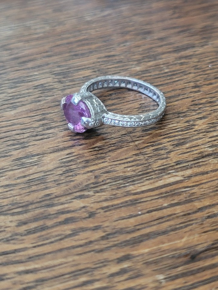 Loree Rodkin Platinum Diamond Pink Sapphire Ring | eBay