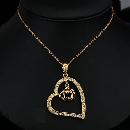 Fashion 24k Gold Plated Heart Allah Islam Pendant & Necklace | eBay